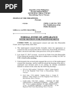 Sample Formal Entry of Appearance - People v. X | PDF