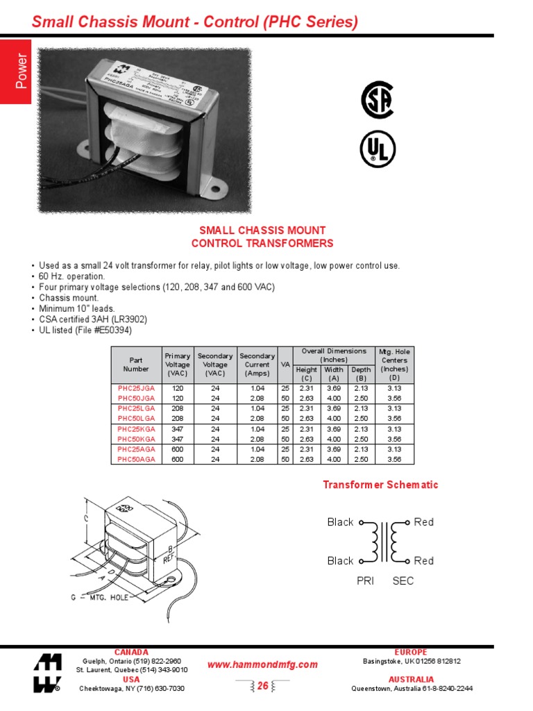 DATASHEET TRANSFORMADOR | Ingeniería | Electricidad