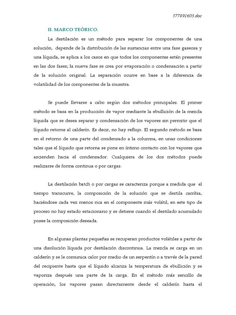 Destilación Batch Atmosferica Descargar Gratis Pdf Operaciones