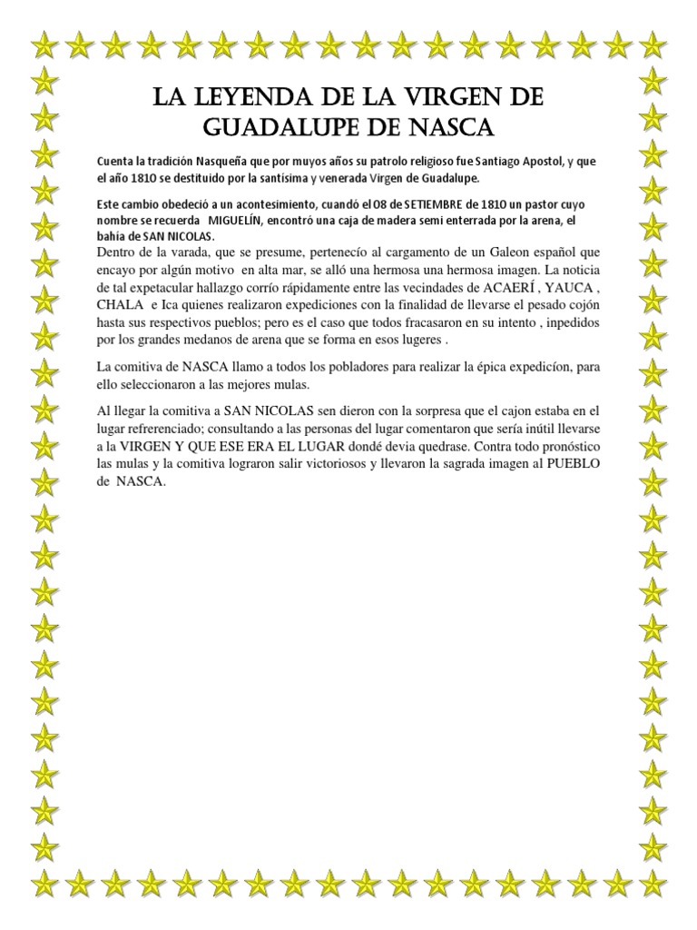 Leyenda de La Virgen de Guadalupe | PDF