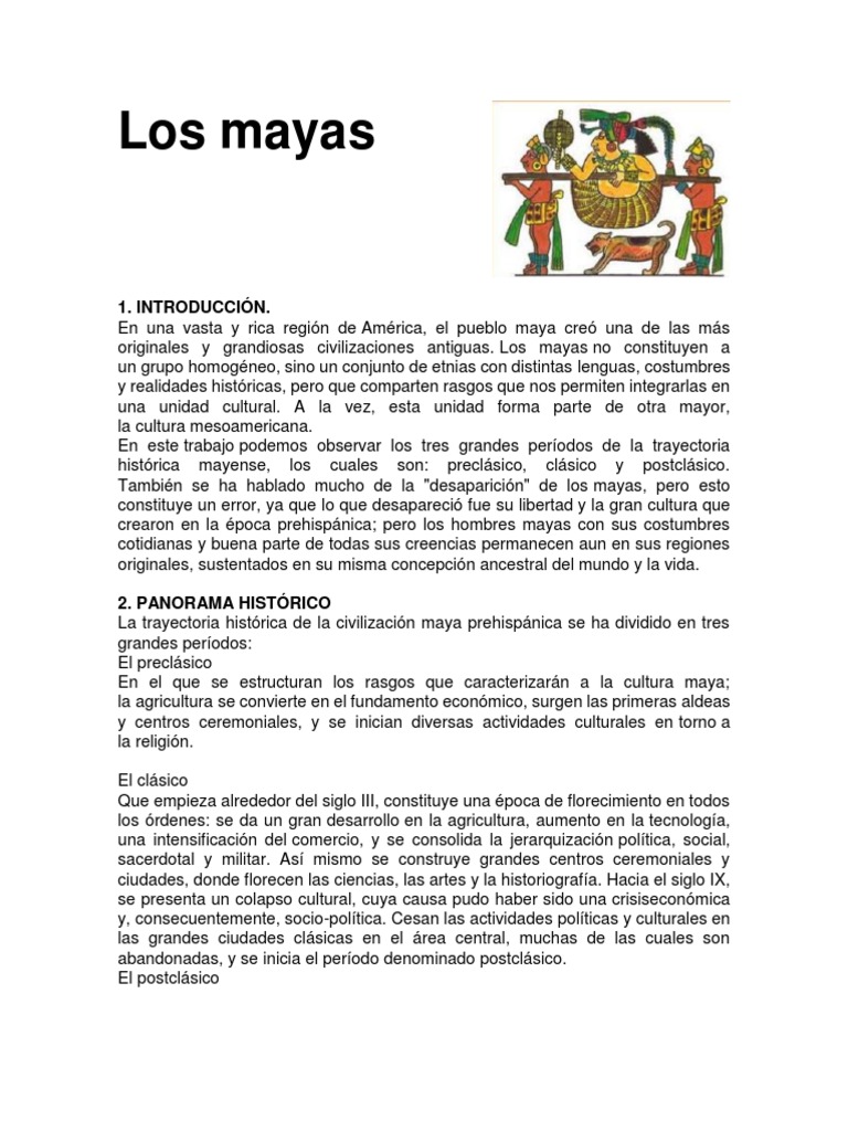 Los Mayas Monografia | PDF | Civilización maya | Mesoamérica
