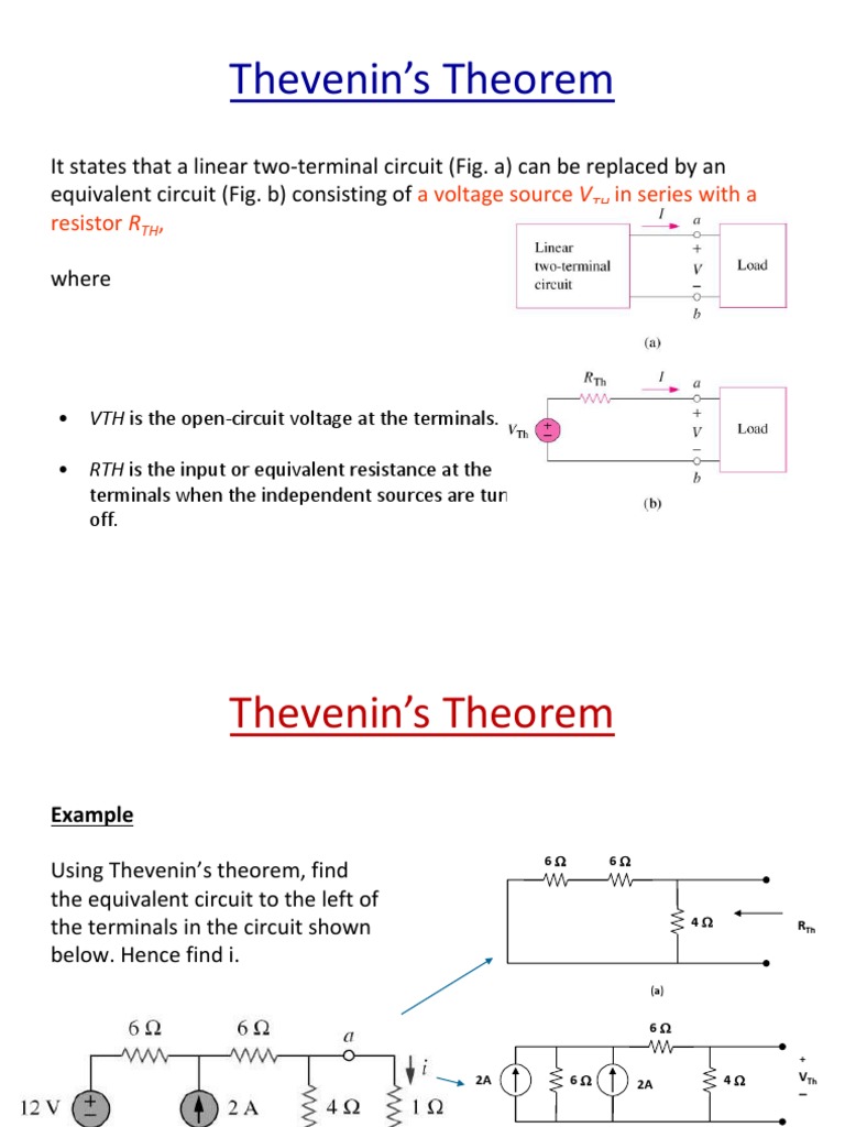 Thevenin's Theorem | PDF | Electrical Network | Analog Circuits