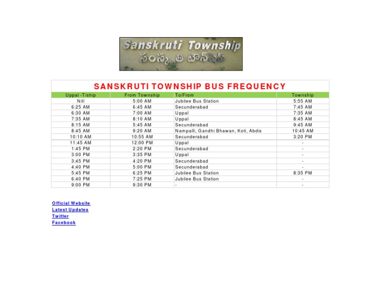 Uppal Township Bus Timetable | PDF | Science & Mathematics | Foreign ...