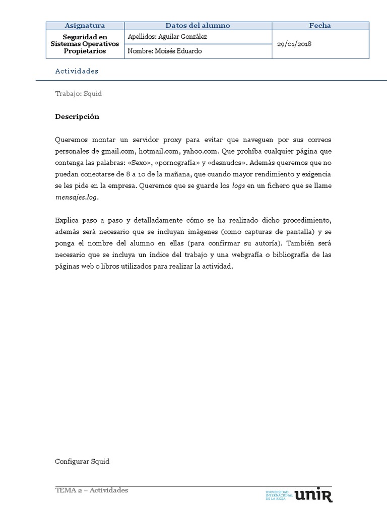 Squid | PDF | Archivo de computadora | Servidor proxy