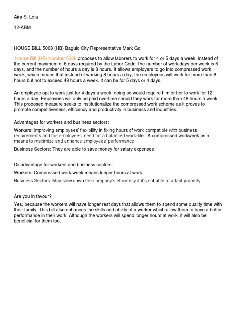 House Bill (HB) Number 5068 | PDF