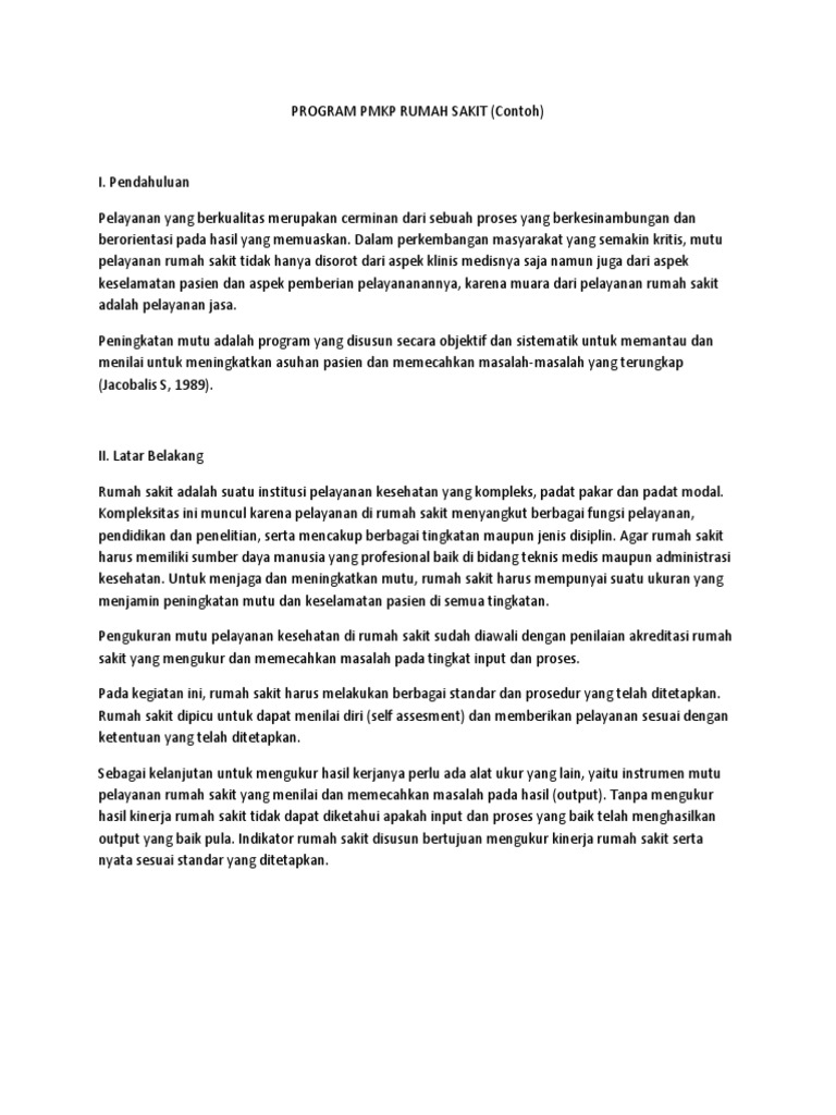 Program PMKP Rumah Sakit | PDF