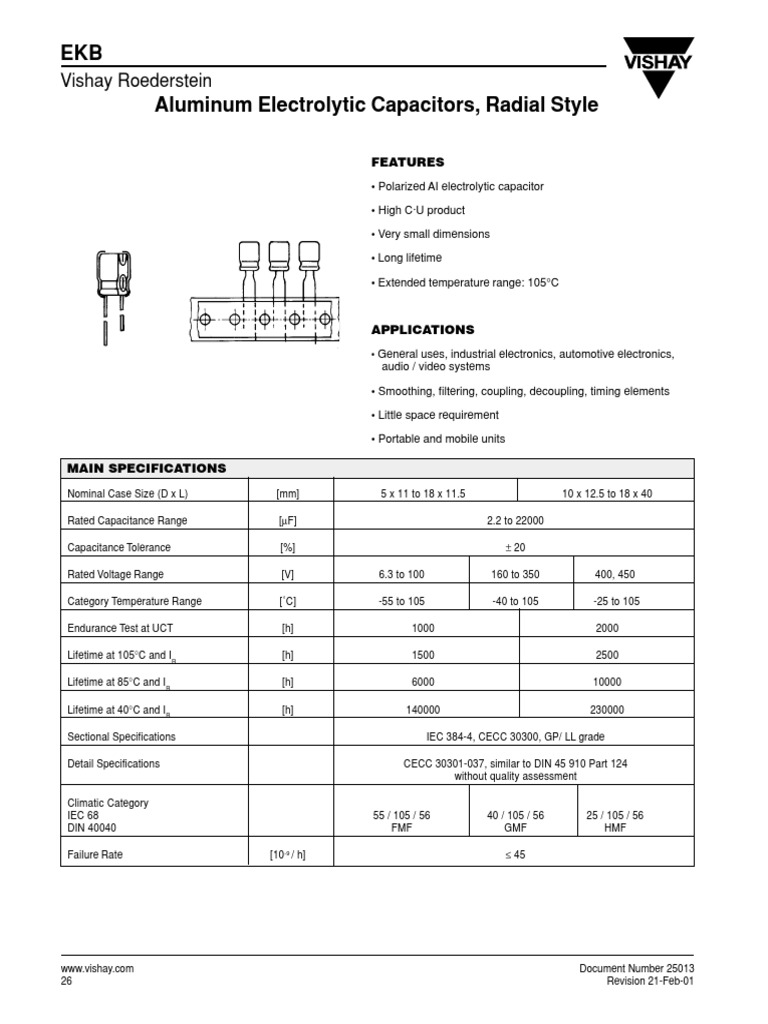 Capacitor Electrolitico Datasheet Download Free Pdf Capacitor Force