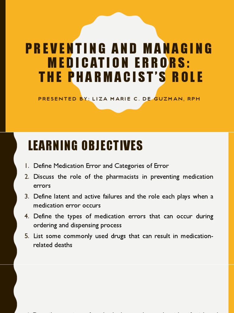 Preventing and Managing Medication Errors | PDF | Medical Error | Pharmacy