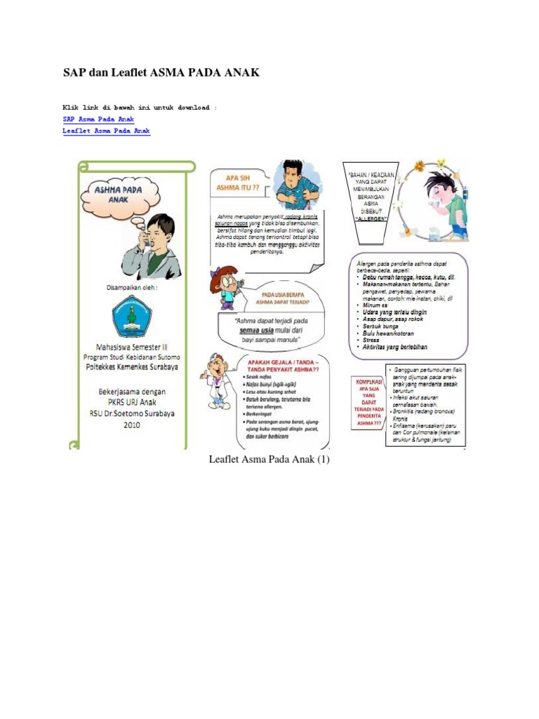 Sap Dan Leaflet Asma Pada Anak | PDF
