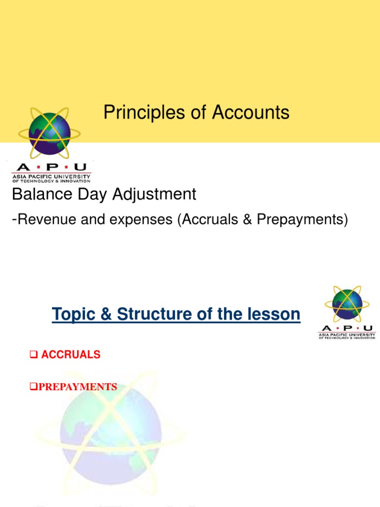 Principles of Accounts: Balance Day Adjustment | PDF | Deferral ...