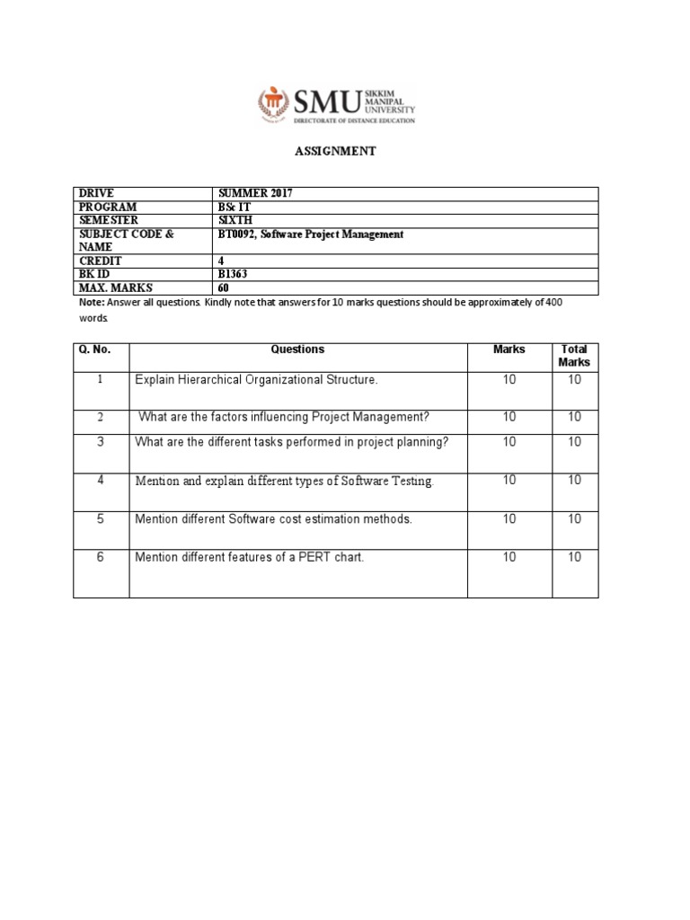 Software Project Management Q&A | PDF