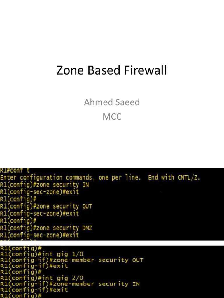 Zone Based Firewall | PDF