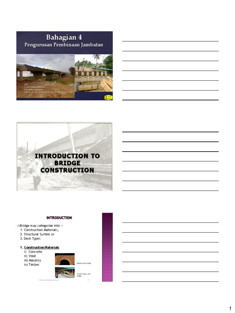 Nota BHG 4 - Supervision of Bridge Construction | PDF | Prestressed Concrete | Deep Foundation