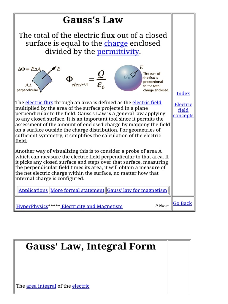 Gauss's Law | PDF | Flux | Electric Field