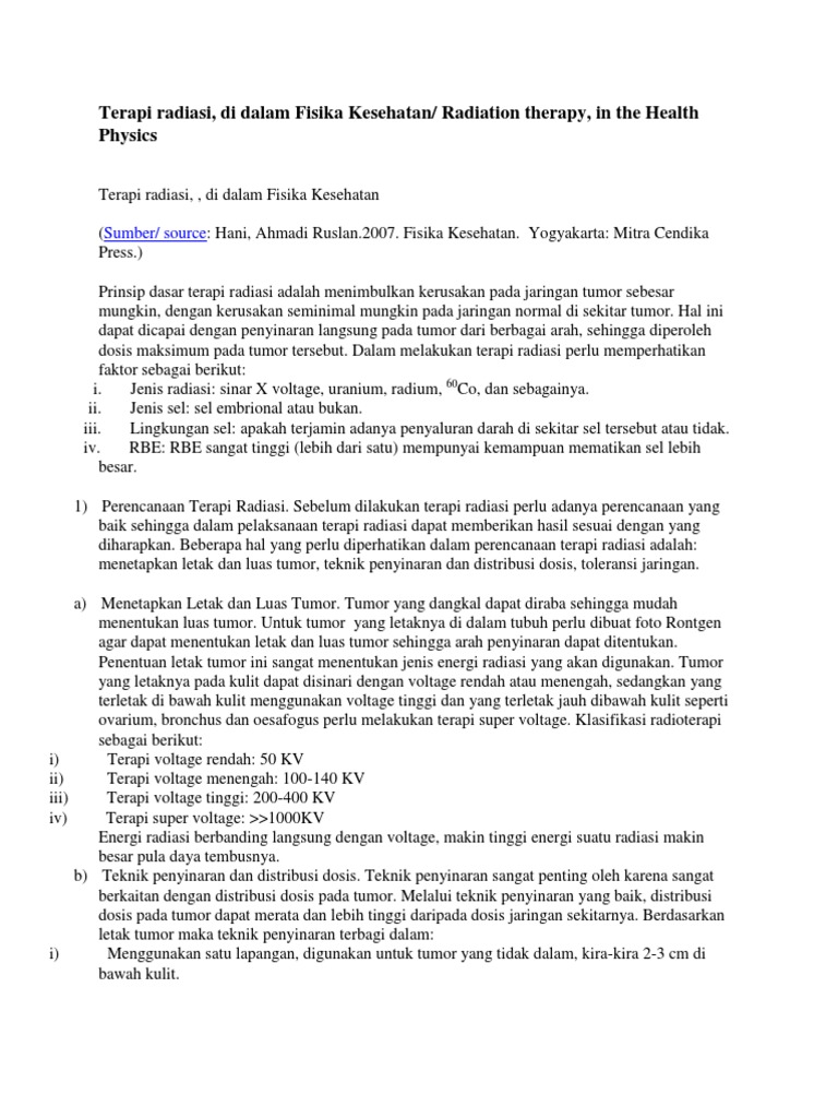 Terapi Radiasi | PDF