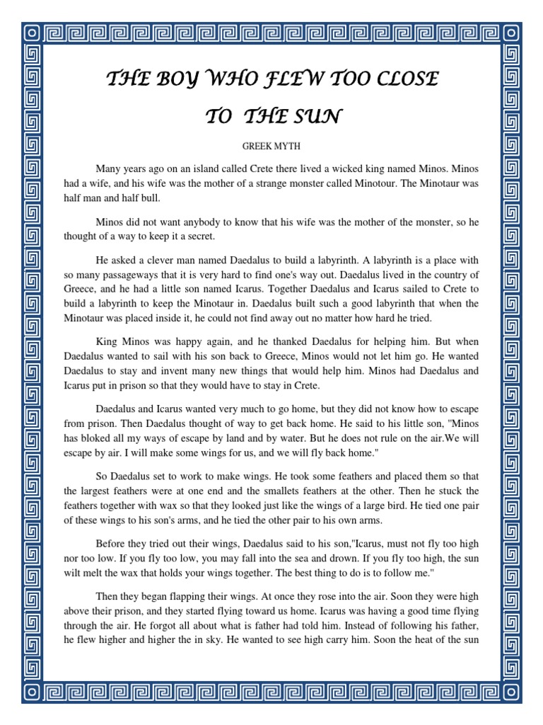 The Boy Who Flew Too Close To The Sun | PDF