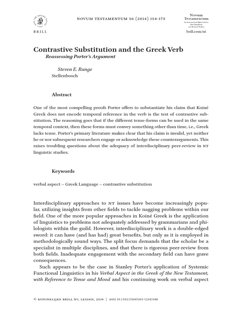 Contrastive Substitution and The Greek Verb - Steve Runge | Download ...
