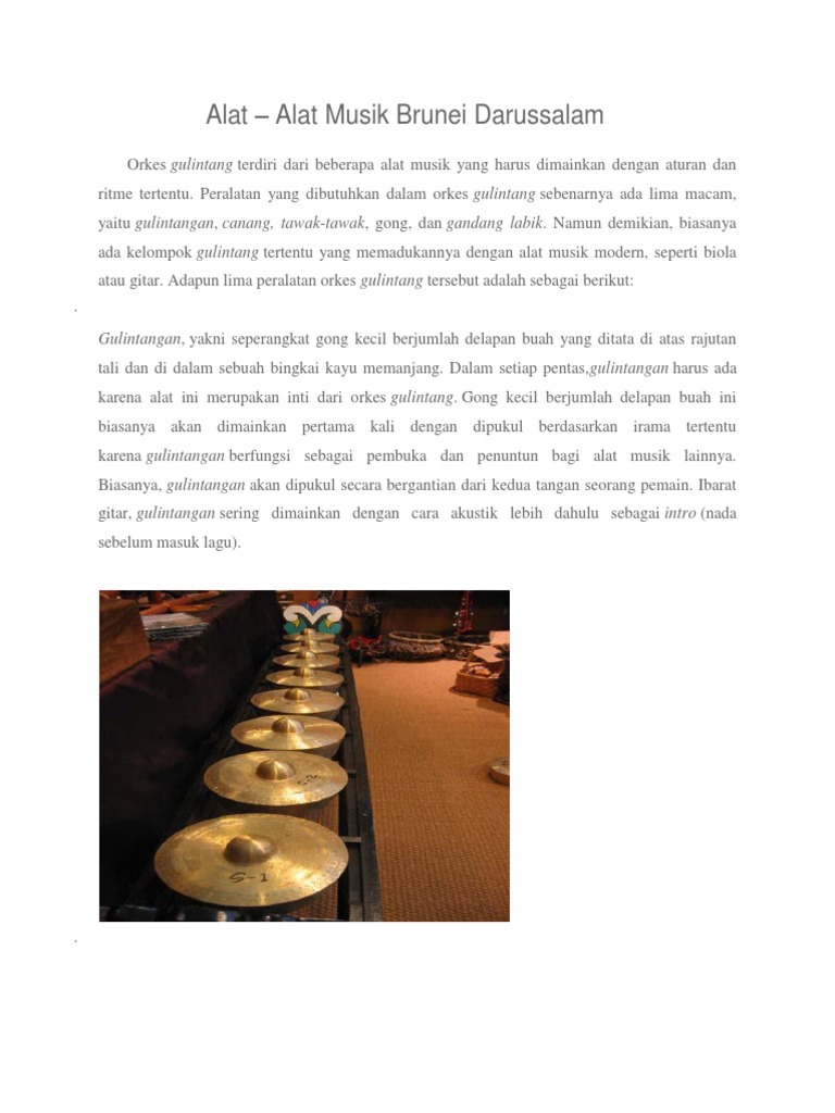 Alat Musik Tradisional Brunei | PDF