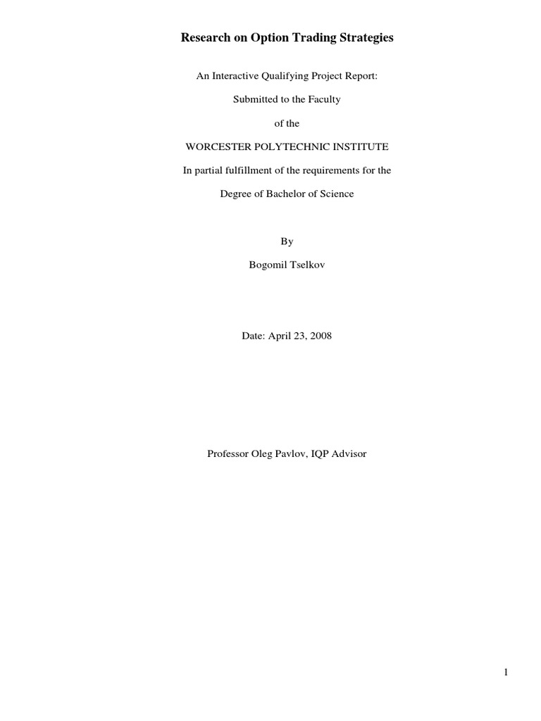 IQP Options Trading Strategies | PDF | Greeks (Finance) | Option (Finance)