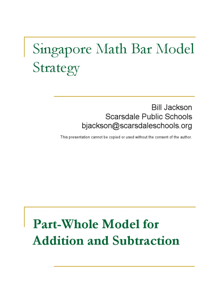 Singapore Math Bar Model | PDF | Elementary Mathematics | Numbers