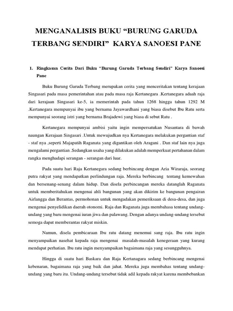 Kelompok 3 Menganalisis Buku Burung Garuda Terbang Sendiri Karya ...