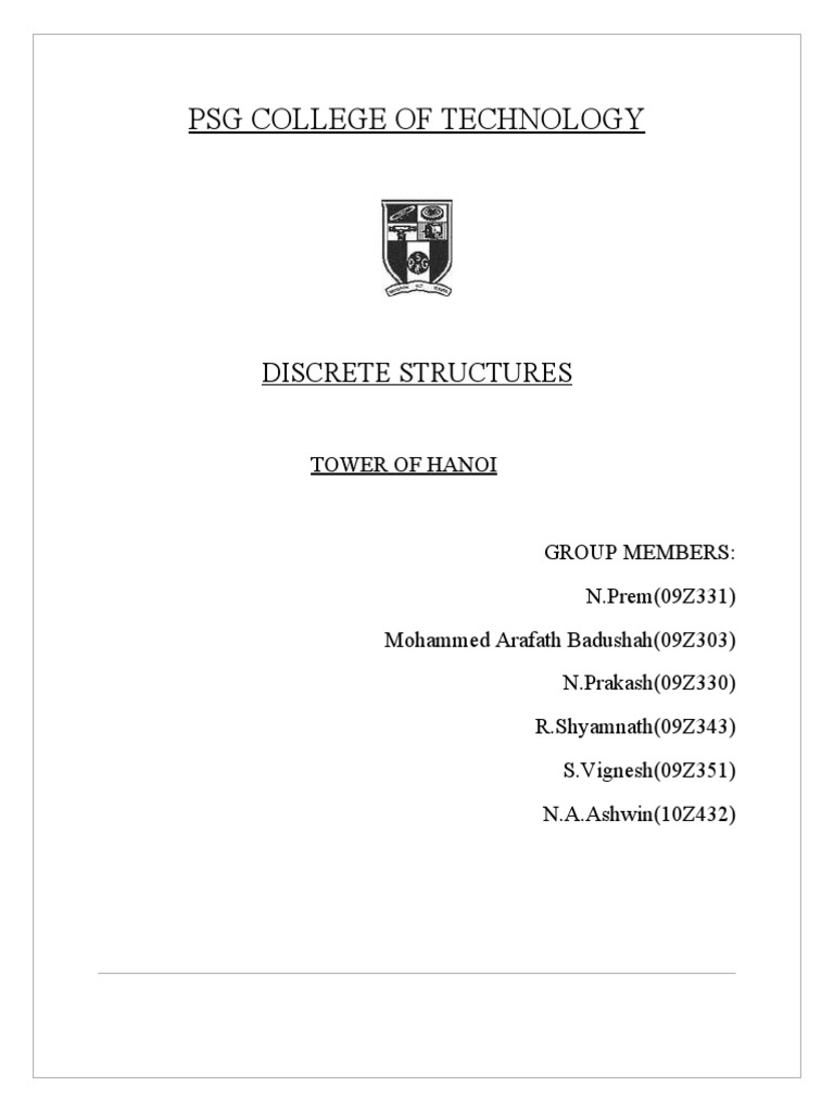 Tower Of Hanoi Pdf Computer Programming Applied Mathematics