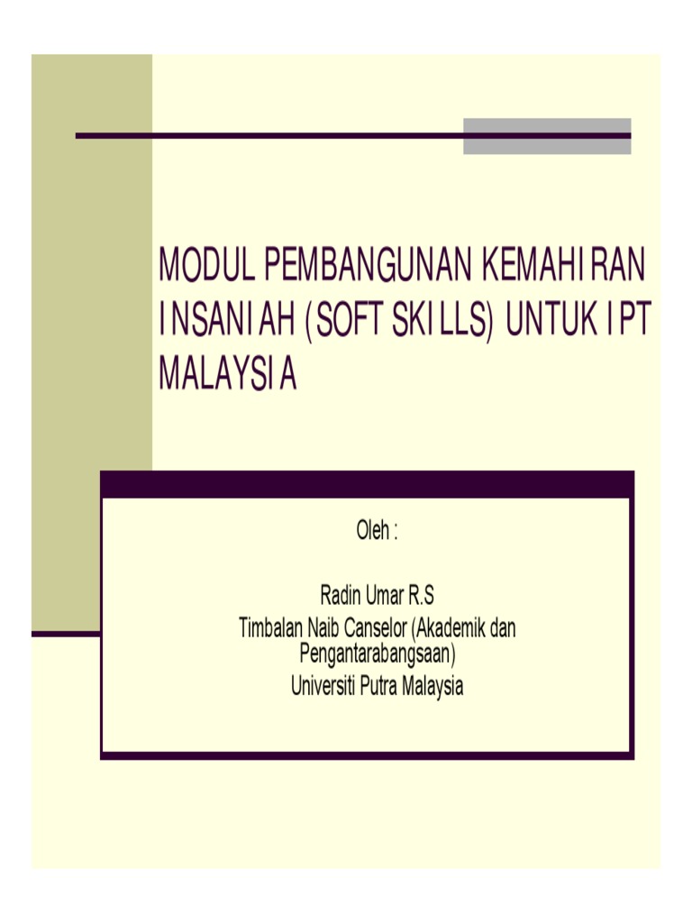 Kemahiran Insaniah PDF | PDF