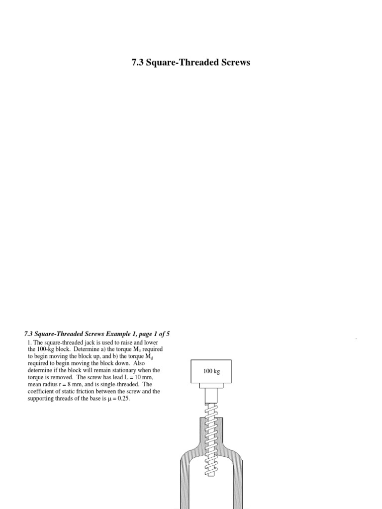Friction Screws | Download Free PDF | Rotation Around A Fixed Axis | Screw