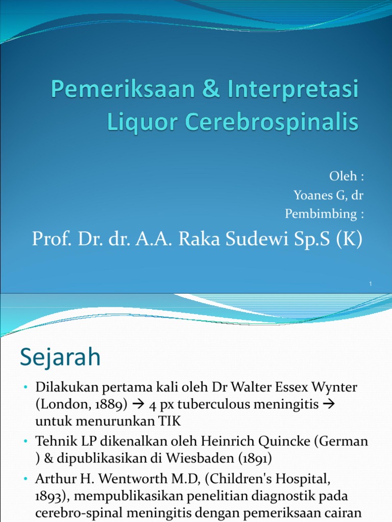 Pemeriksaan & Interpretasi LCS | PDF