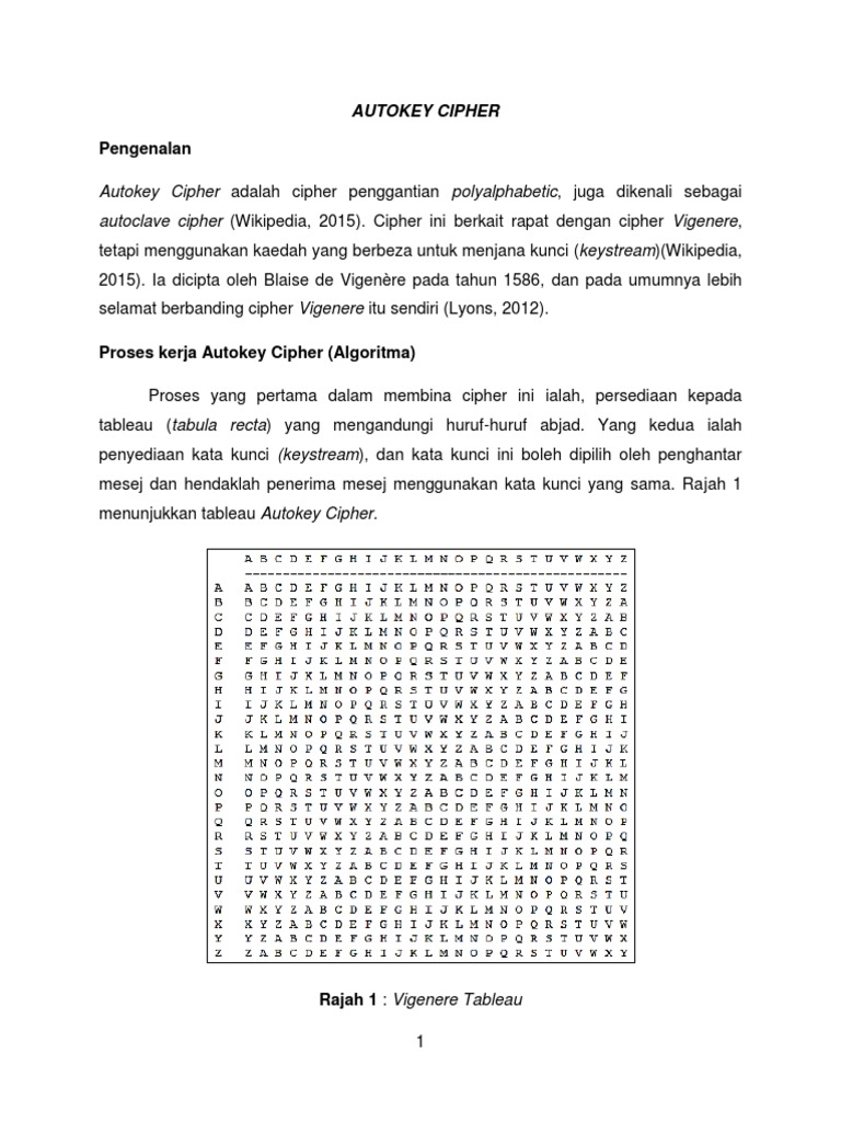 Autokey Cipher | PDF Autokey Cipher | PDF