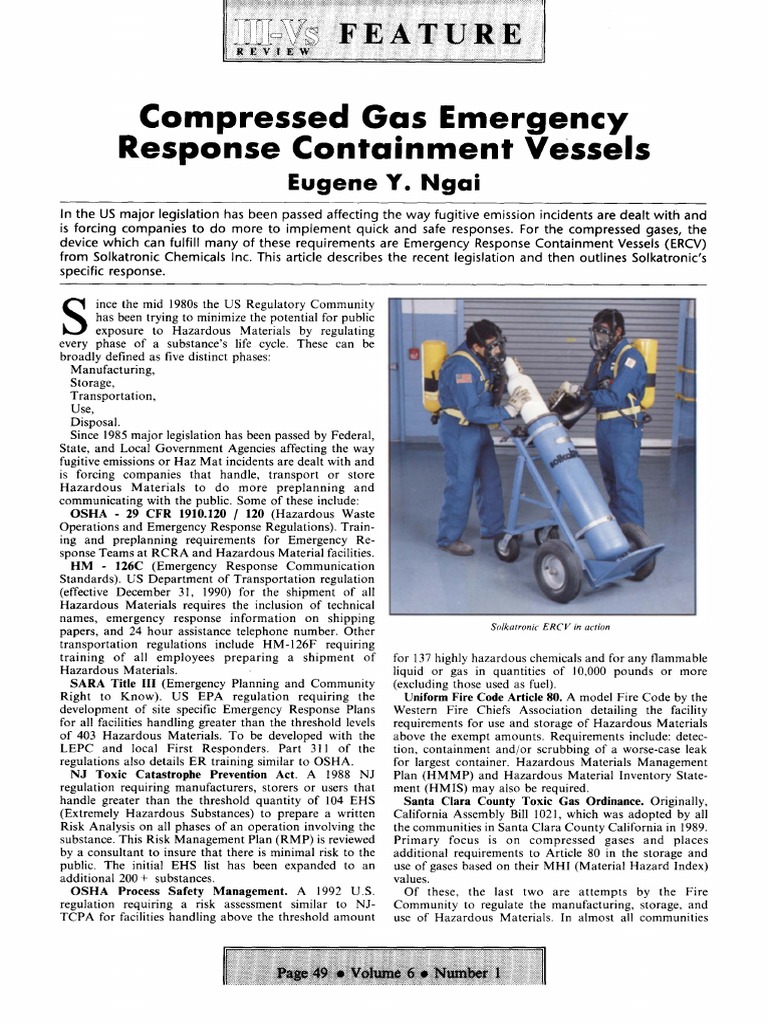 Compressed Gas Emergency Response Containment Vessels | PDF | Dangerous ...
