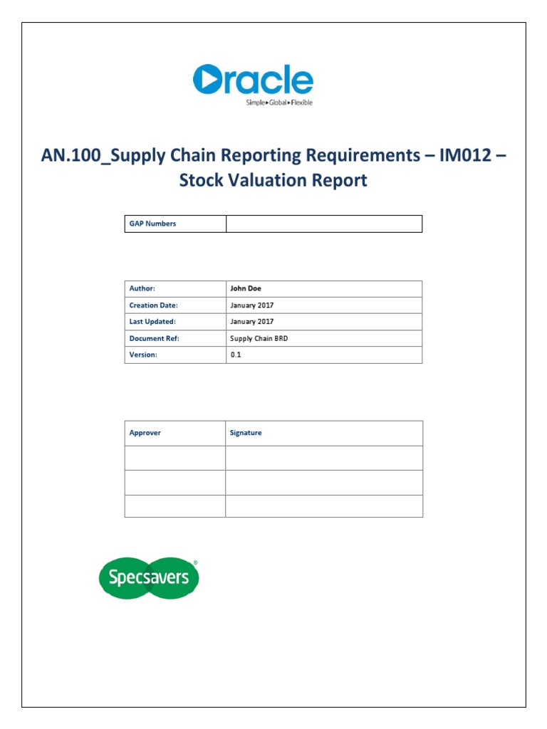 An.100 - Supply Chain Reporting Requirements-1 | PDF | Specification ...