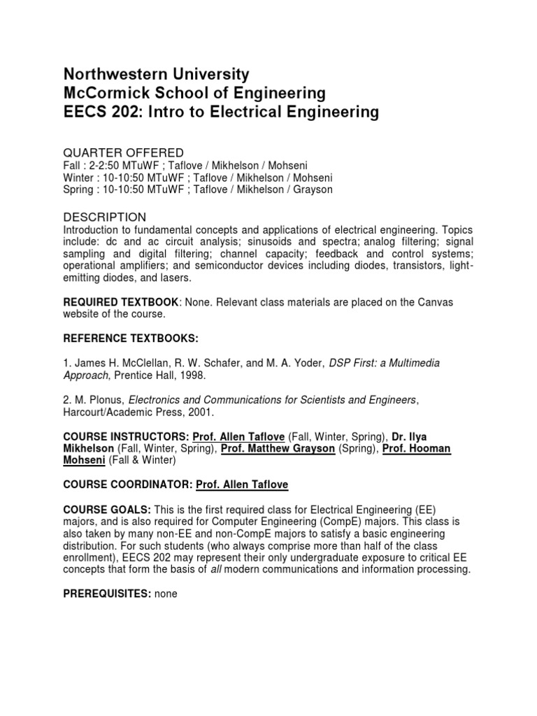 Intro To EE - Northwestern University | PDF | Electronic Circuits ...