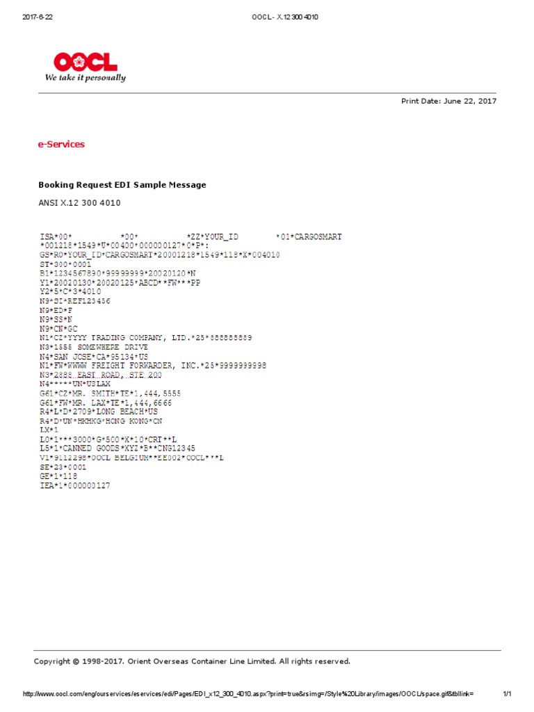 Ansi X12 Edi Sample PDF | PDF