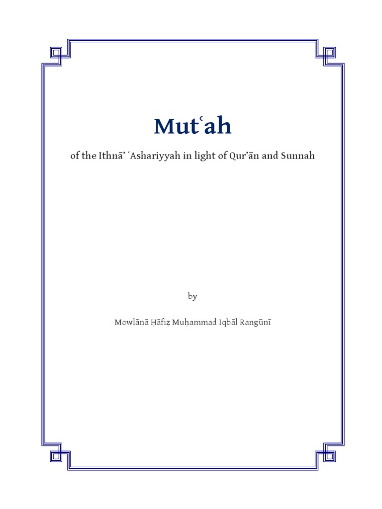 Mutaa | PDF | Chastity | Marriage