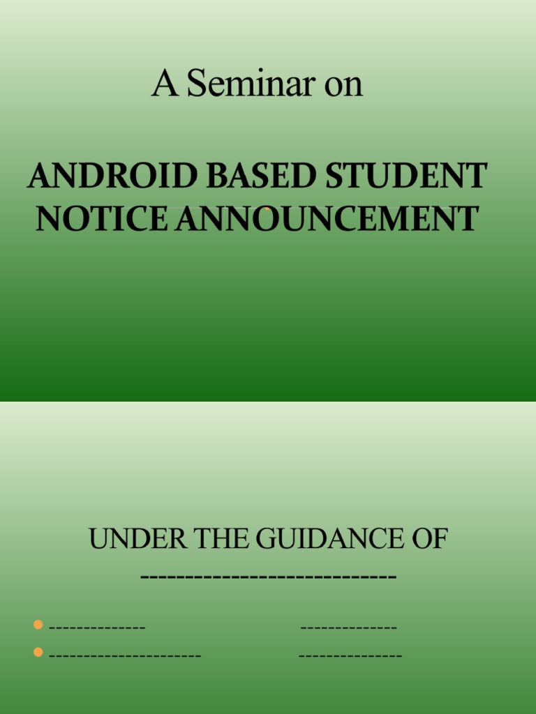 Android Based Student Notice Announcement | PDF | Android (Operating System) | Embedded System