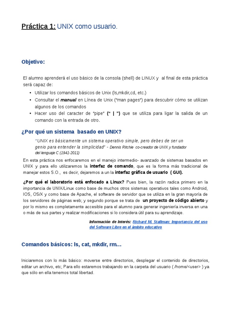 Practica 1 | Descargar gratis PDF | Unix | Archivo de computadora