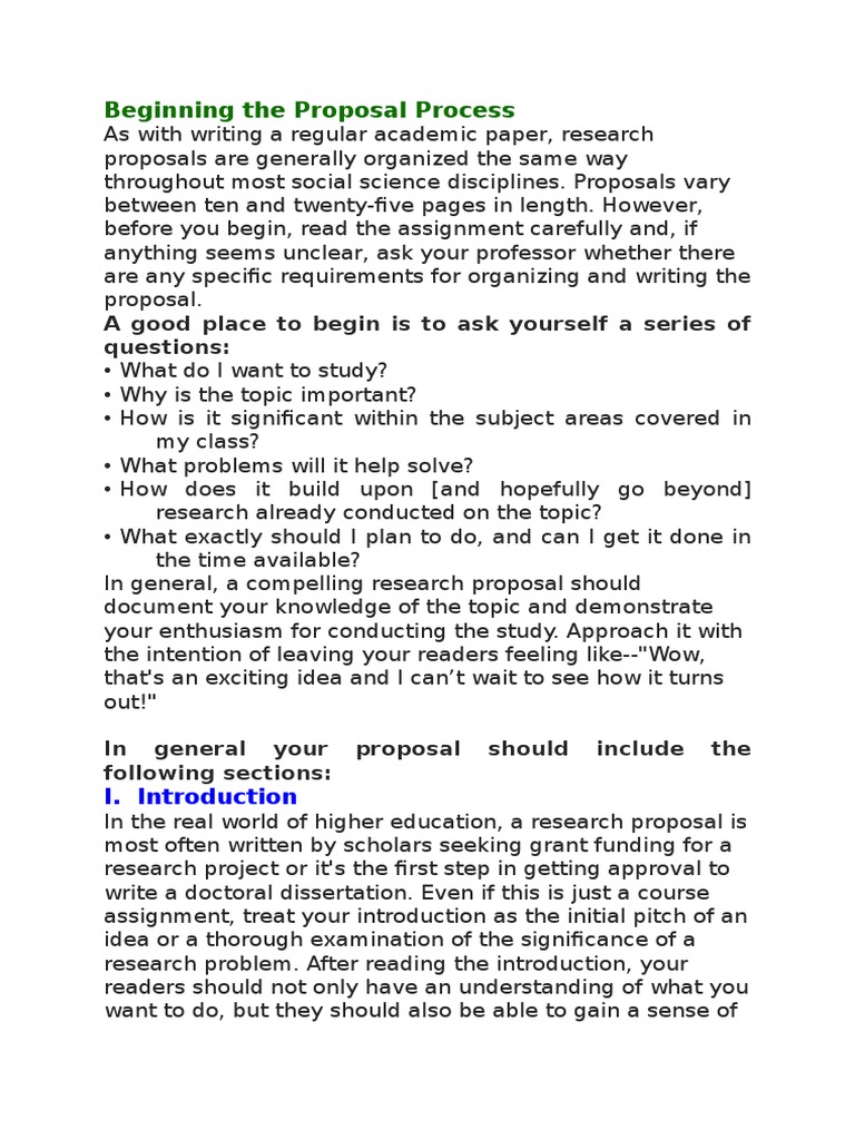 Beginning The Proposal Process | PDF | Literature Review | Argument
