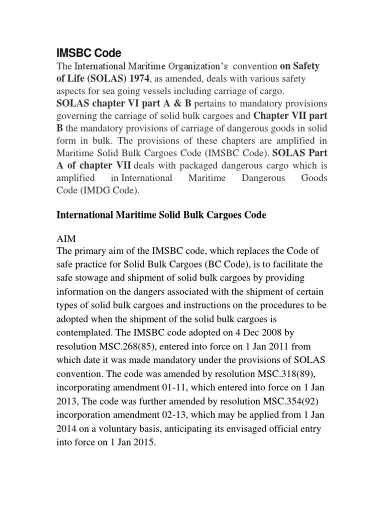 Structure of IMSBC Code | PDF | Dangerous Goods | Cargo