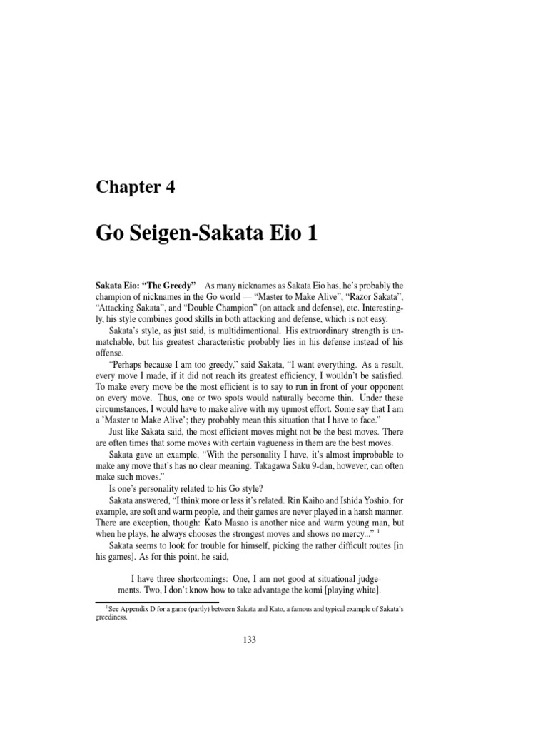 Go Seigen-Sakata Eio 1 | PDF | Games Of Mental Skill | Traditional Games