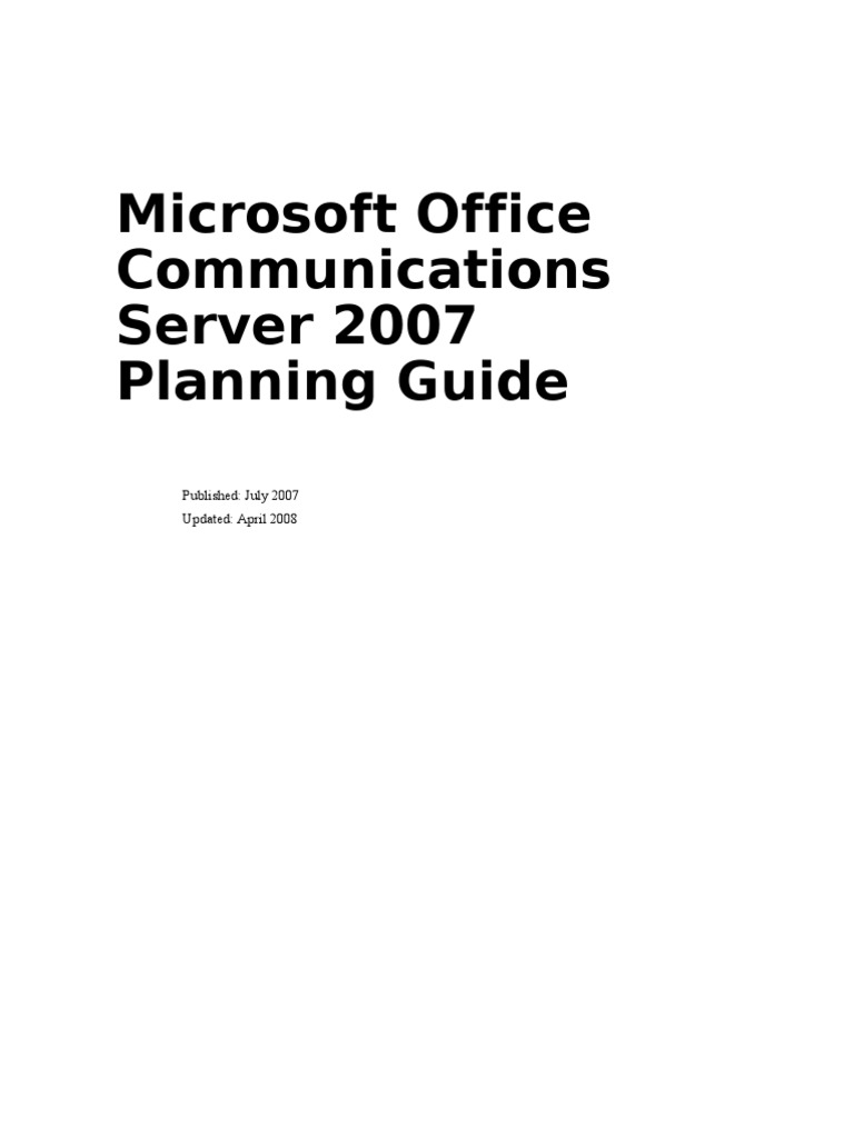 OCS Planning Guide | PDF | Load Balancing (Computing) | Instant Messaging