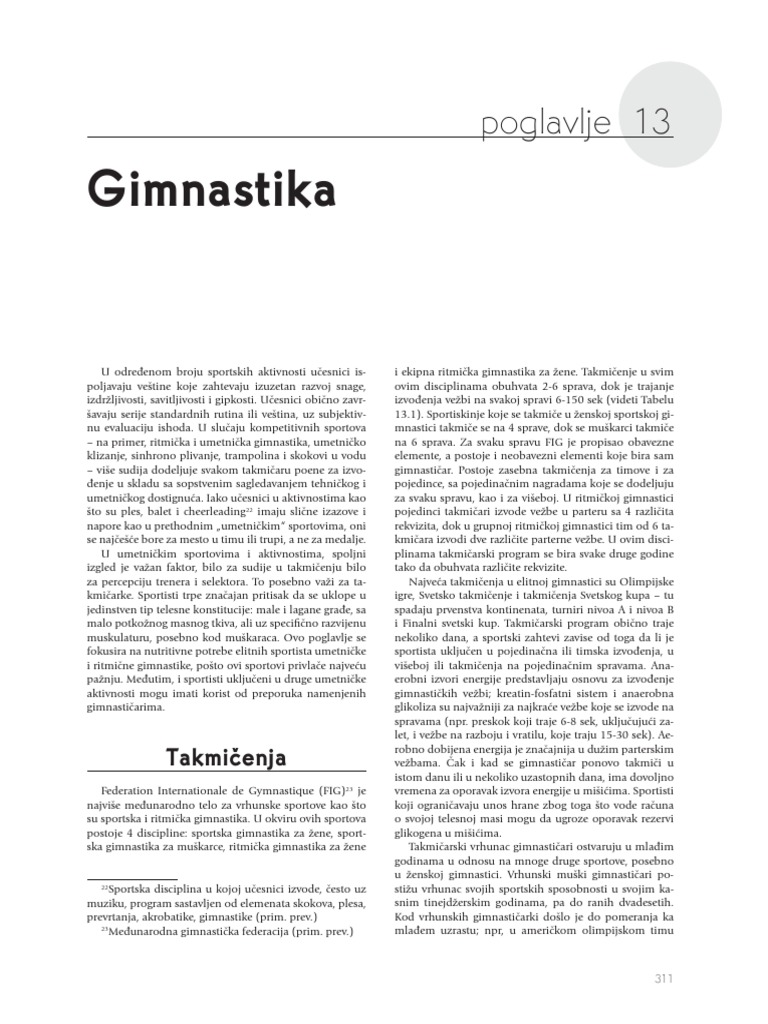 Prakticna Sportska Ishrana Gimnastika Poremecaji Ishrane | PDF