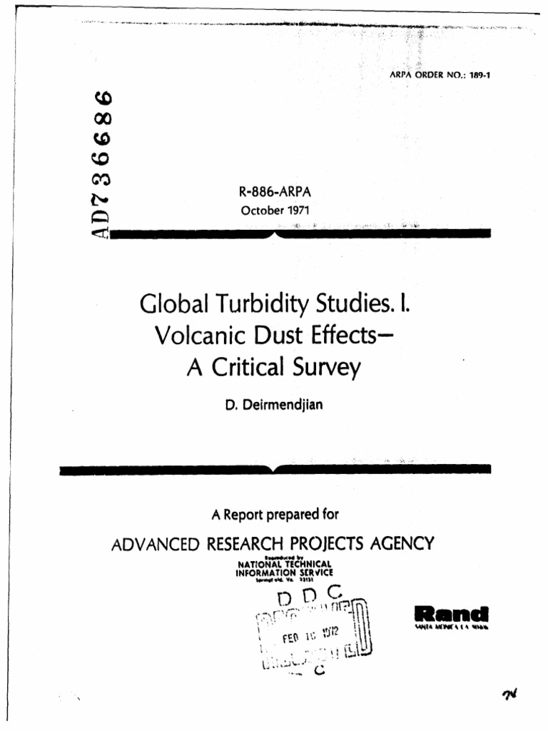 1971-Global Turbidity Studies. I. Volcanic Dust Effects-A Critical ...