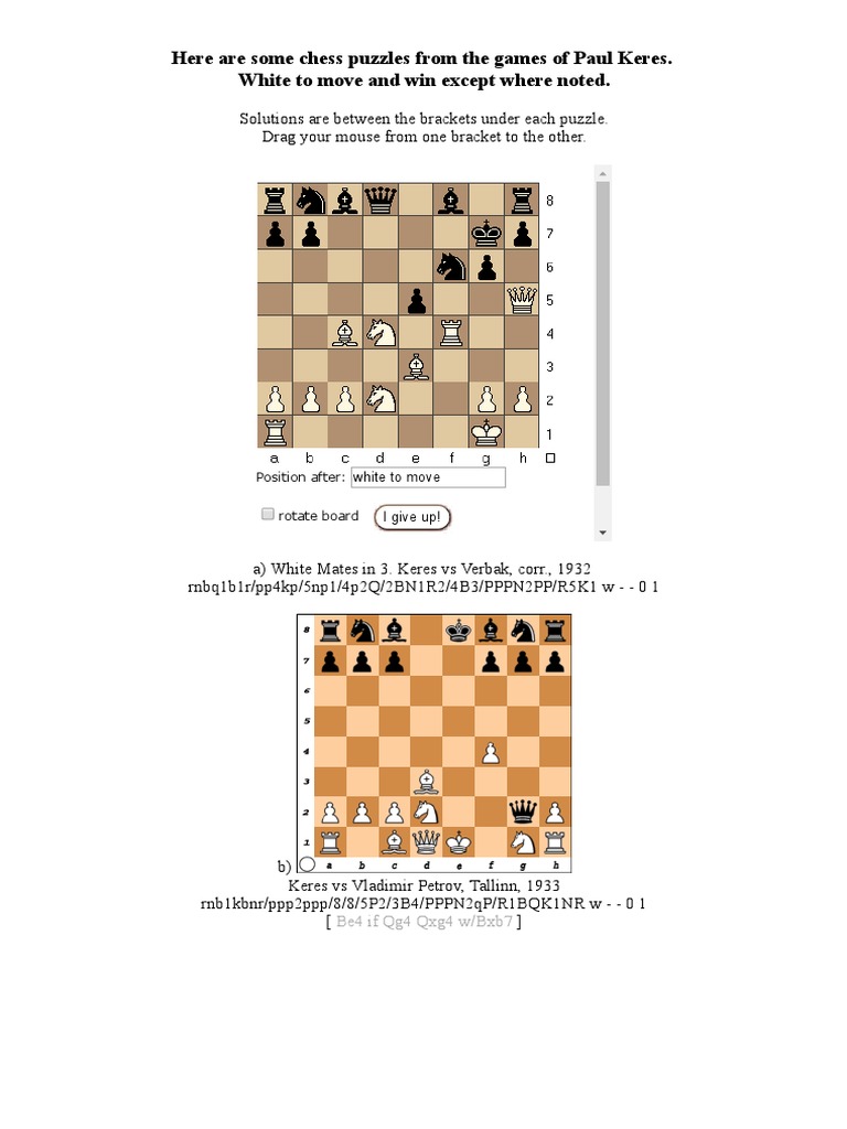 Paul Keres' Winning Moves | Board Games Competitions | Chess ...