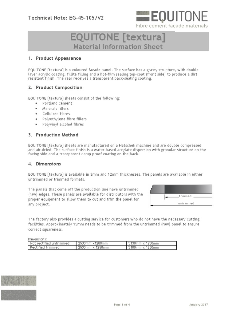 EG-45-105 Material Information Sheet (Textura) V2 | PDF | Polyvinyl ...