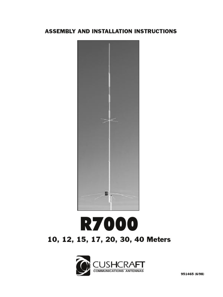 R7000 Antenna Assembly Guide | PDF | Antenna (Radio) | Coaxial Cable