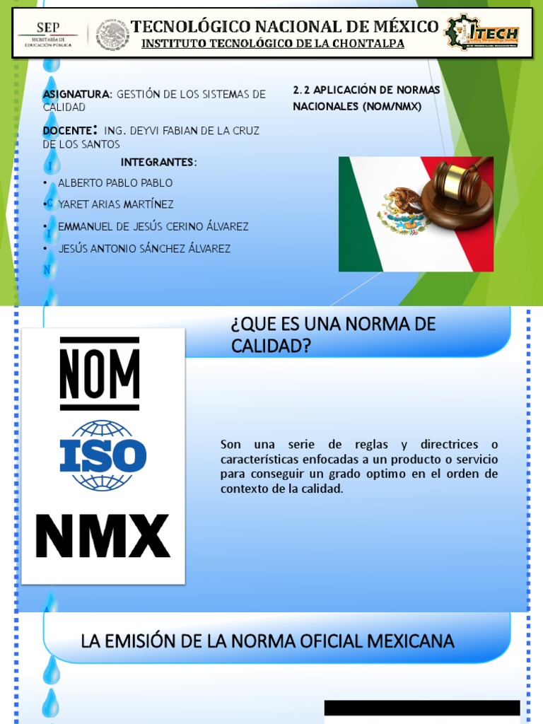 2.2 Nom NMX Iso Aplicacion-1 | PDF | Calidad (comercial) | Economias