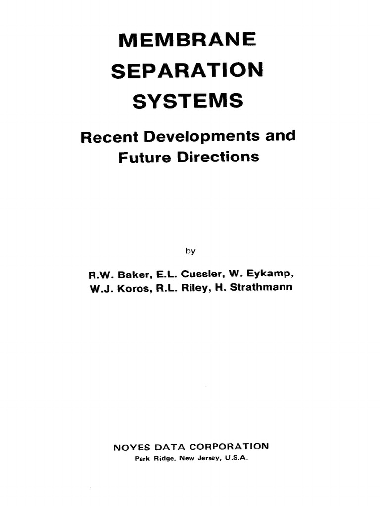 Chemistry - Membrane Separation Systems | Download Free PDF | Membrane ...