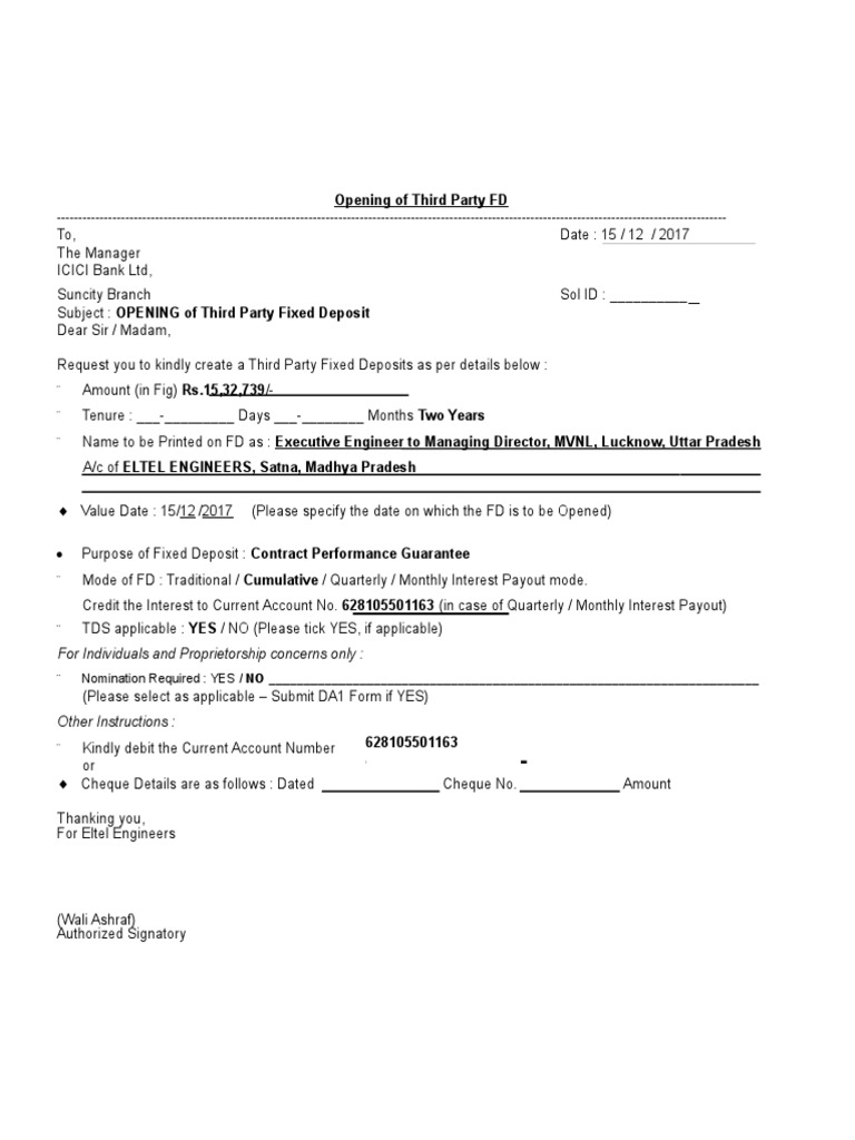 Third Party FD | Download Free PDF | Investing | Money