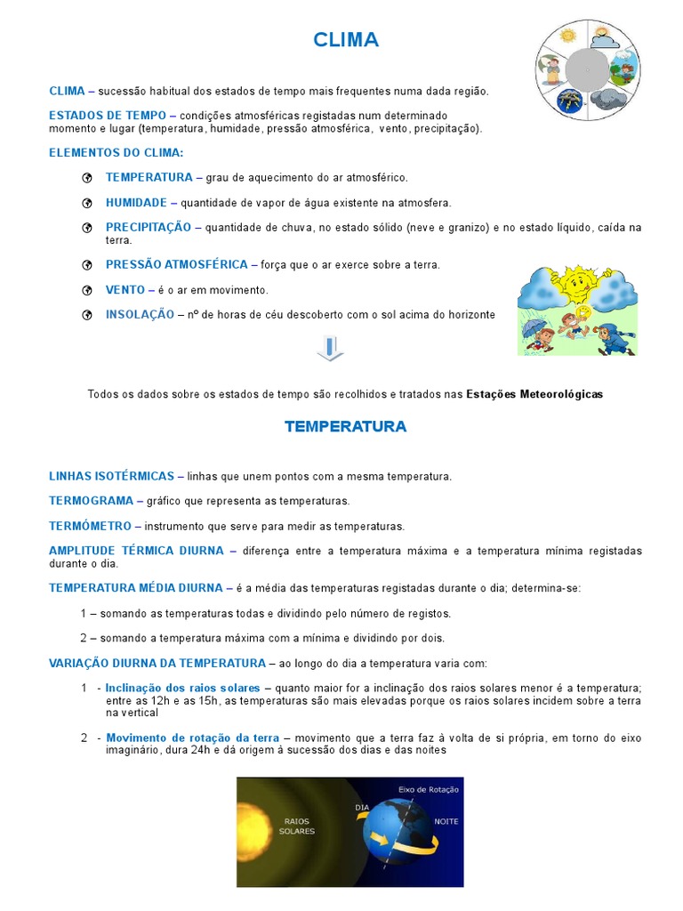 Clima - Elementos Do Clima e Sua Variação | PDF | Umidade | Ferimento